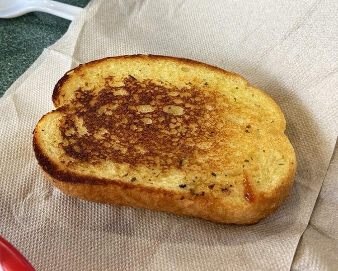 Texas toast: the unsung hero of BBQ plates everywhere. Buttery, grilled, and ready to soak up any sauce that dares escape.