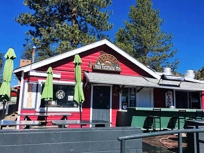 The Yodeler's vibrant red exterior isn't just a building &ndash; it's a cheerful reminder that mountain dining needn't be all log cabins and taxidermy.