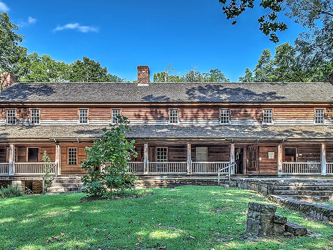 Traveler's Rest historic site whispers stories of frontier days, its weathered logs and wide porch inviting visitors to sit a spell and imagine simpler times.