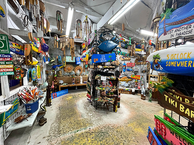 Tiki paradise! Jimmy Buffett would write an entire album inspired by this corner of coastal kitsch and tropical treasures.