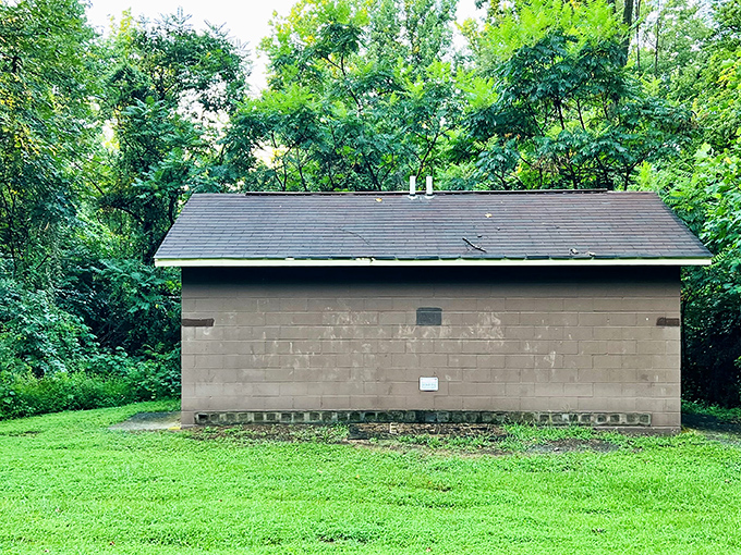 Even utilitarian buildings can't diminish this location's magic, blending seamlessly into surroundings that celebrate Pennsylvania's natural heritage.