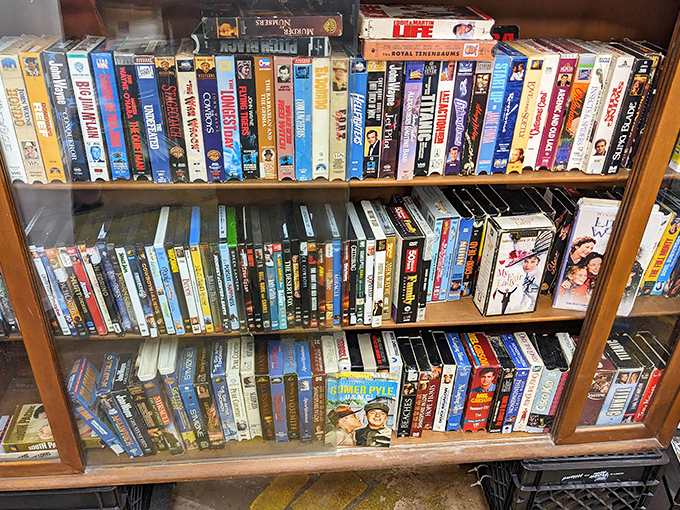 The VHS section&mdash;where millennials come to point and ask, "What are these rectangular things?" and Gen X comes to reminisce.