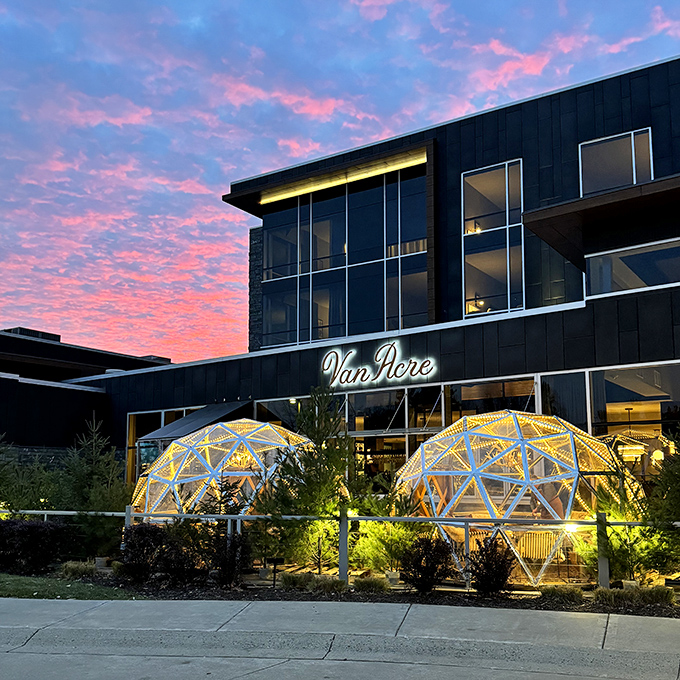 The Van Acre's illuminated dining domes prove Wisconsin knows how to make even pandemic dining look magical at sunset.