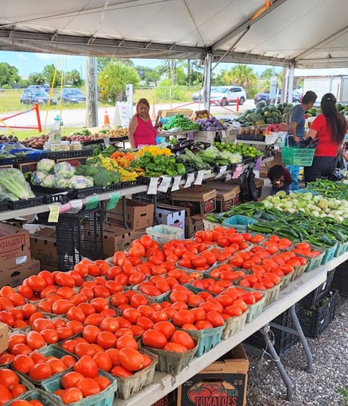 Farm-fresh produce bursting with color creates an edible rainbow, proving the B&A isn't just about collectibles&mdash;it feeds both nostalgia and appetites.