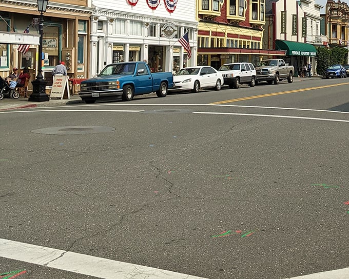 Angle parking along Main Street hasn't changed in a century&mdash;though the vehicles have upgraded from horse-drawn to horsepower.