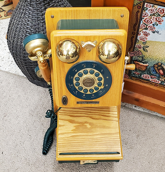 A vintage wooden telephone that probably connected more hearts than today's smartphones ever will manage.