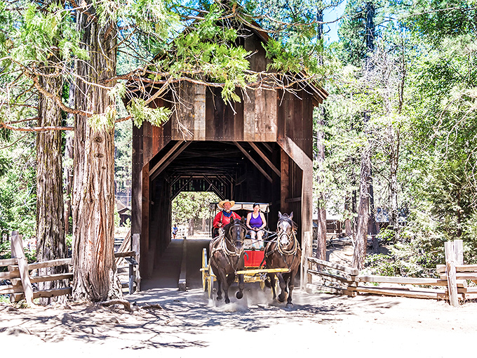 Horse-drawn carriages still clip-clop through, proving some traditions never go out of style.