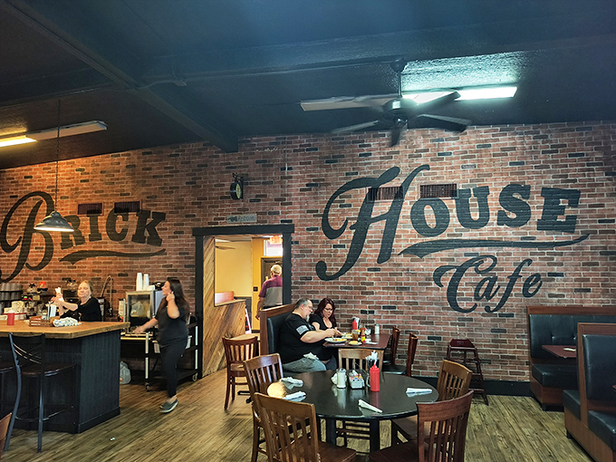 The counter seating area&mdash;where solo diners become part of the Brick House family and coffee refills flow like conversation.