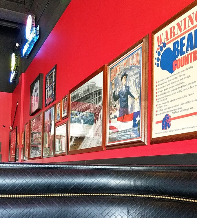 Chicago sports history lines the walls &ndash; a visual reminder that you're in Bears and Cubs territory. The perfect conversation starters between bites.