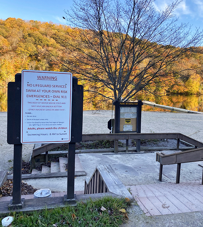 Safety warnings remind swimmers that mountain lakes demand respect, not just Instagram photos.
