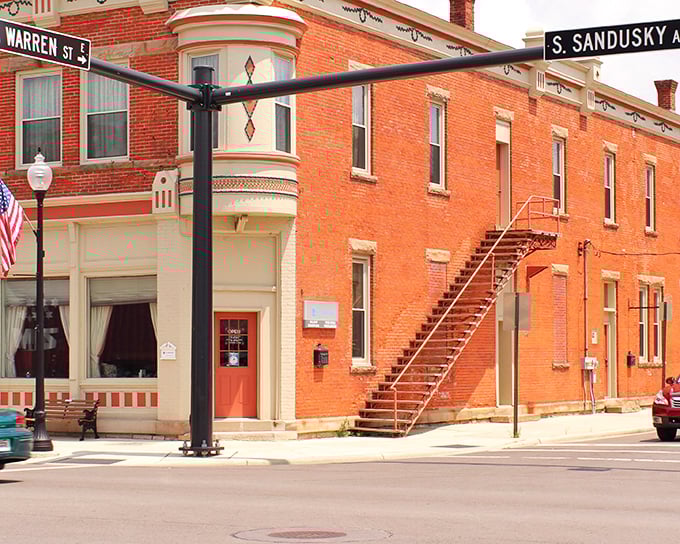 Corner of Warren and Sandusky—where the traffic lights are just suggestions and everyone knows whose car is whose.