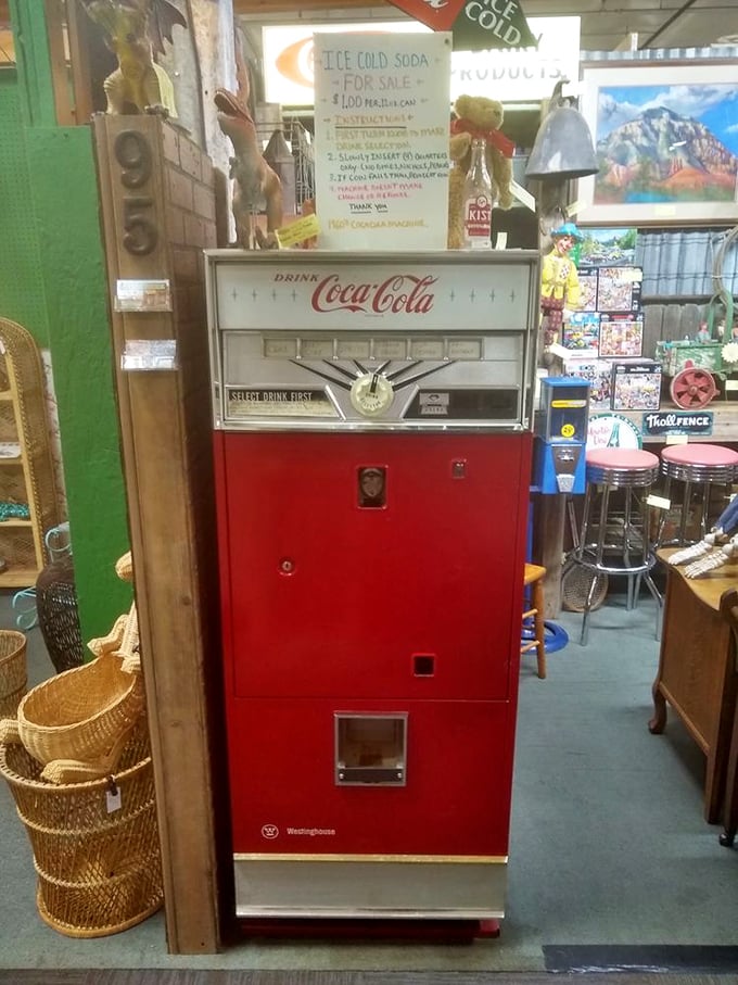 Not your average soda machine &ndash; this vintage Coca-Cola dispenser probably served refreshments during the Cuban Missile Crisis. "Ice Cold" indeed!