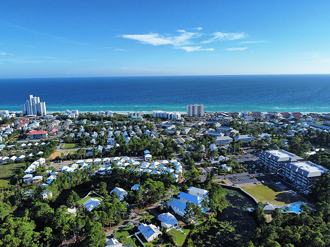 Bird's eye perfection. From above, Seagrove reveals its perfect balance of natural beauty and thoughtful development.
