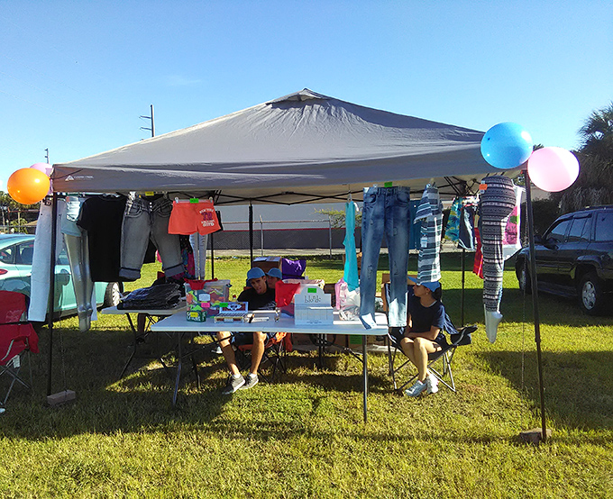 Fashion democracy in action&mdash;designer labels mingling with vintage finds under the same Florida sunshine.