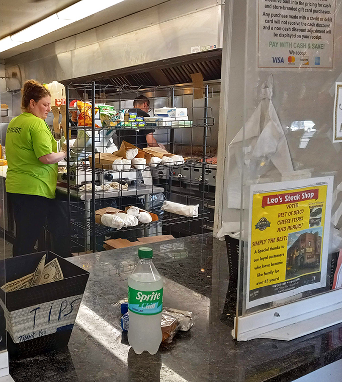 A glimpse behind the curtain&mdash;where sandwich components await their moment of glory before joining the Leo's assembly line.