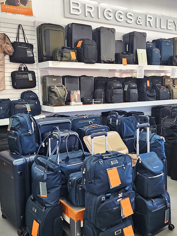 Briggs & Riley's luggage display stands ready for travelers who understand that quality baggage is like a good relationship &ndash; should last longer than the trip.