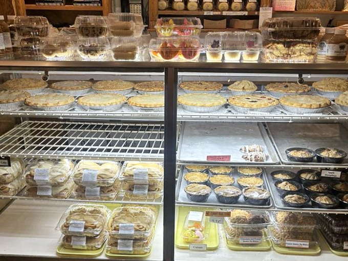 Baked goods display case showcasing homemade treats that make choosing just one feel nearly impossible.