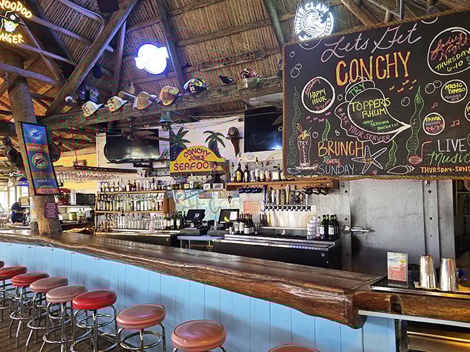 The bar at Conchy Joe's doesn't just serve drinks&mdash;it serves stories, laughter, and the occasional "you should have seen the one that got away" tale.