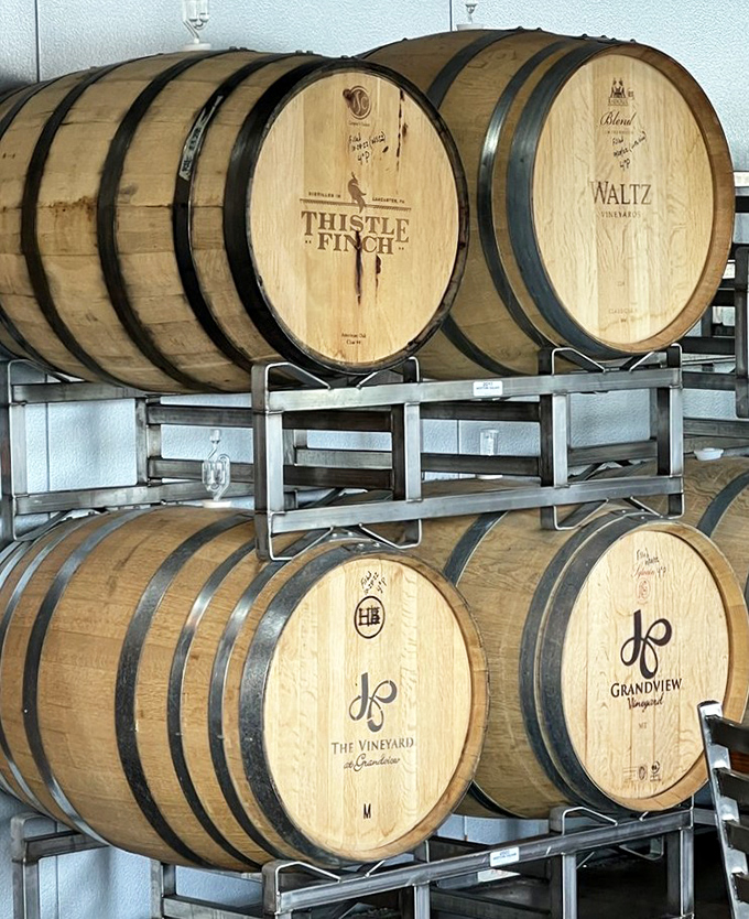 Aging barrels from local distilleries hint at special collaborations, where beer meets bourbon in a dance of flavors that takes time to perfect.