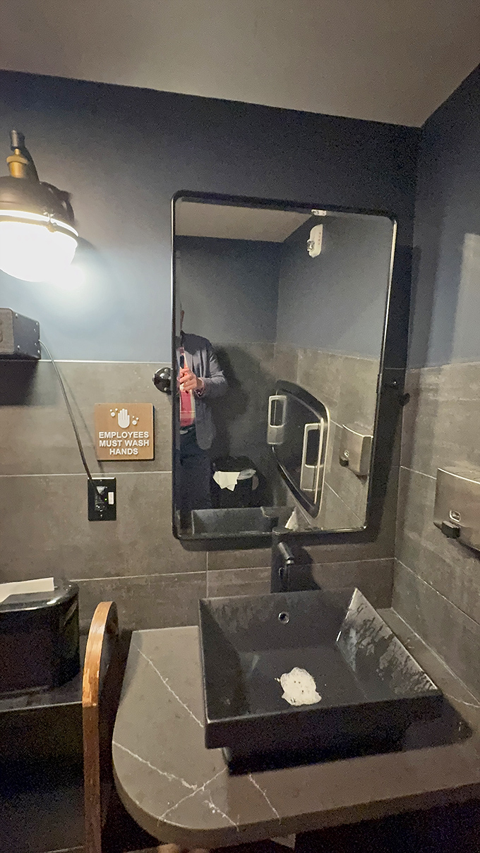 Even Speck's restroom maintains the restaurant's commitment to style&mdash;because great dining experiences leave no detail to chance.