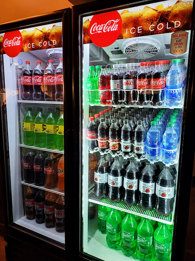 The drink cooler—where decisions about what pairs best with your pizza are almost as important as the pizza itself.