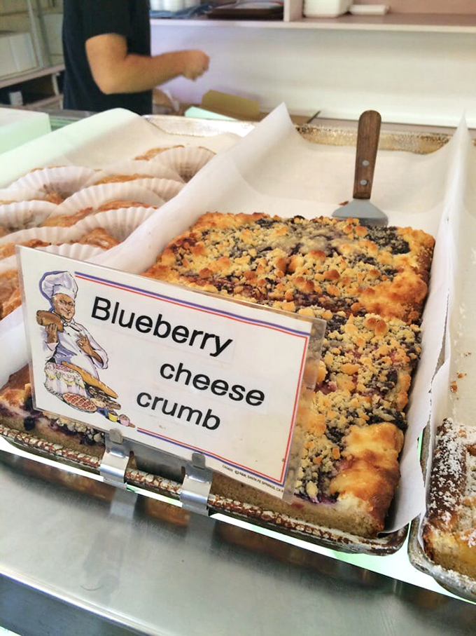Blueberry cheese crumb&mdash;where fruit and dairy unite under a buttery crumble roof. It's the dessert equivalent of finding money you forgot in your pocket.