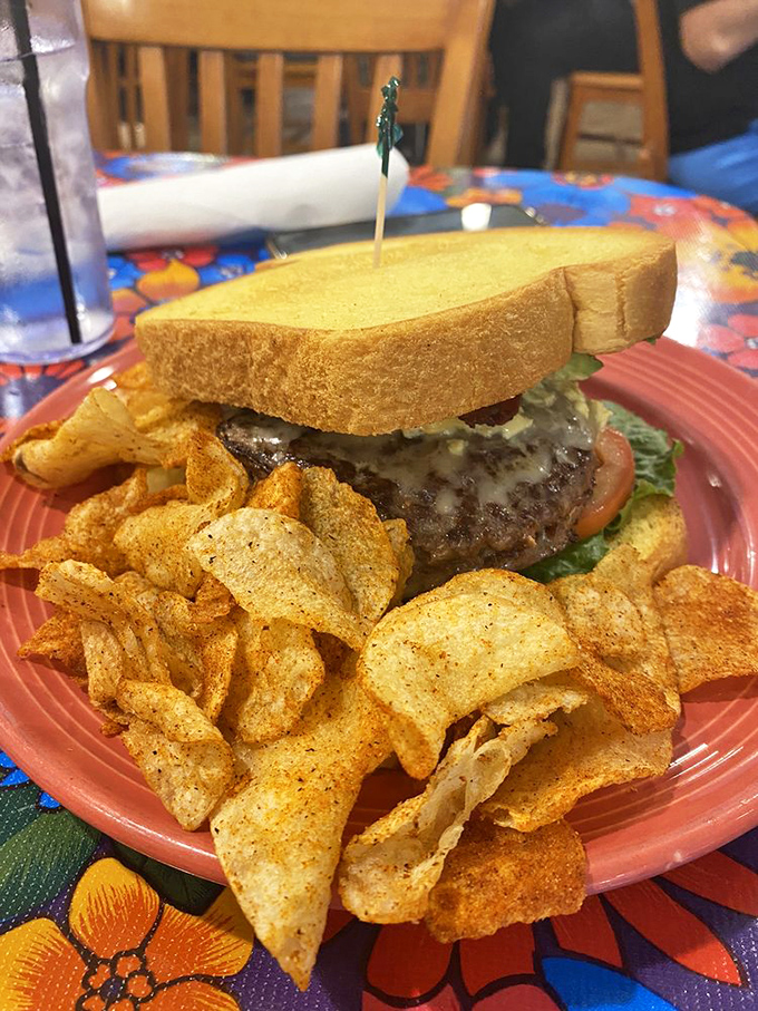 This burger and homemade chips combo proves that lunch at a breakfast joint is never an afterthought.