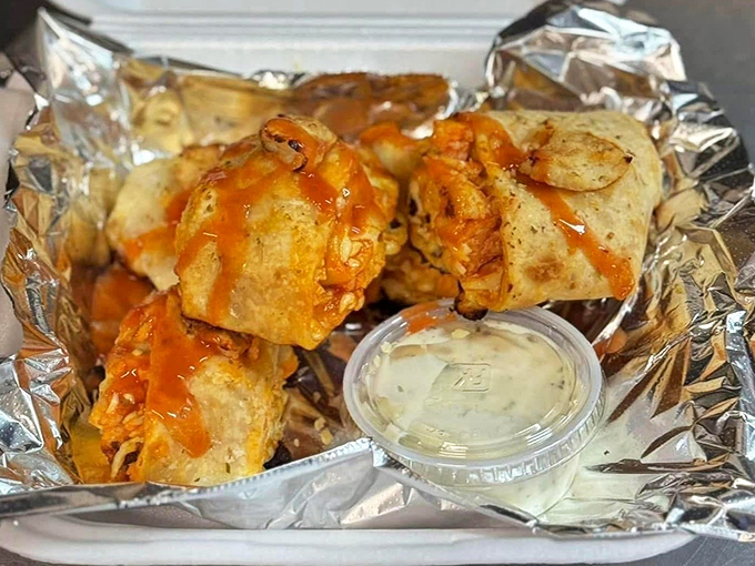Buffalo chicken rolls &ndash; where buffalo wings and pizza rolls had a delicious baby. That dipping sauce is practically begging to be introduced to these beauties.
