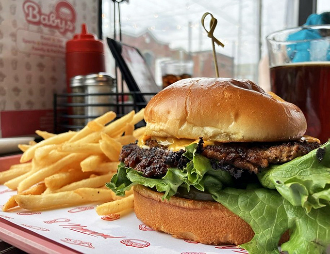 This burger isn't just photogenic &ndash; it's the kind of perfectly proportioned handheld masterpiece that makes you wonder why you ever eat anything else.