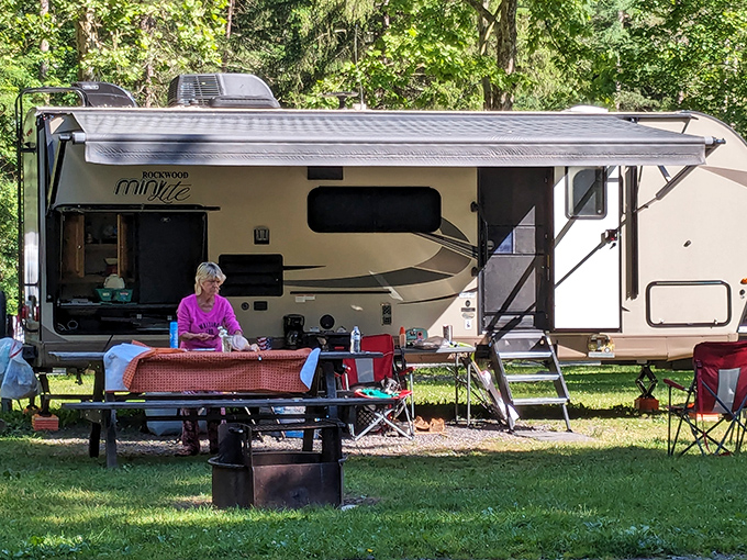RV campers prove you can rough it smoothly, with all the comforts of home plus better views.