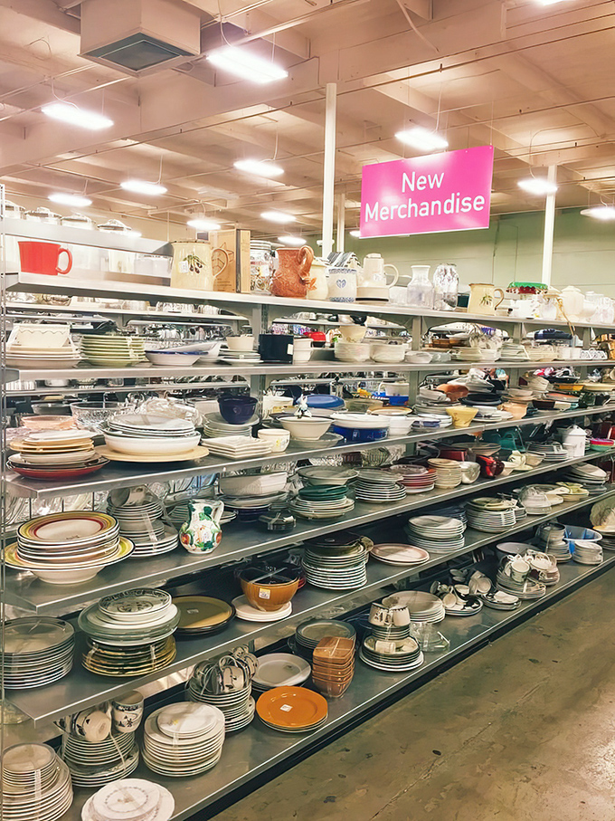 Mismatched plates tell stories of dinner parties past. Start your own eclectic collection or find that perfect replacement for grandma's broken saucer.