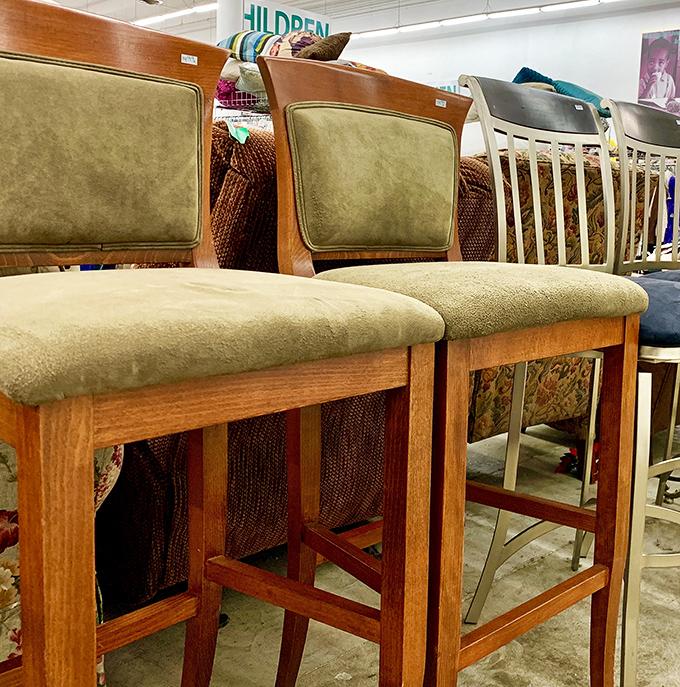 Bar stools with character await their next home&mdash;perfect perches for morning coffee or evening cocktails with stories to tell.
