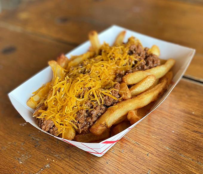 These aren't just chili cheese fries&mdash;they're a comfort food conspiracy between potatoes, beef, and cheese to make you forget your diet.