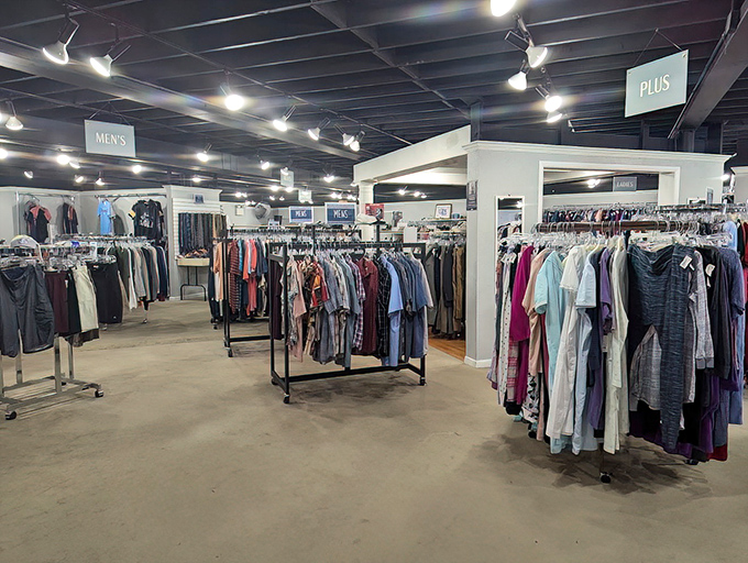 The men's and plus-size departments stand ready with options. No fast fashion here&mdash;just solid wardrobe foundations.