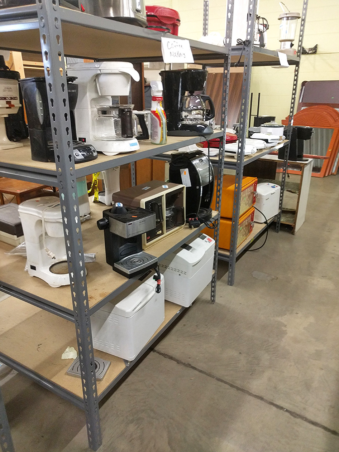 The small appliance section&mdash;where bread makers and coffee machines get their second chance after being banished for counter space crimes.