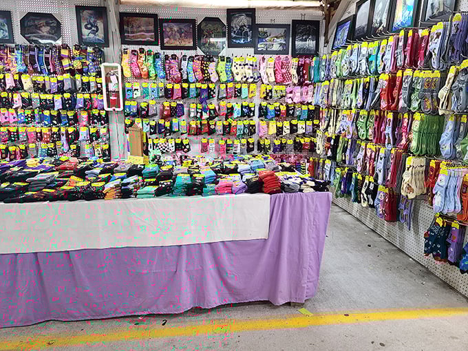 Sock paradise! Life's too short for boring footwear, and this vendor clearly got the memo with their explosion of patterns and colors.
