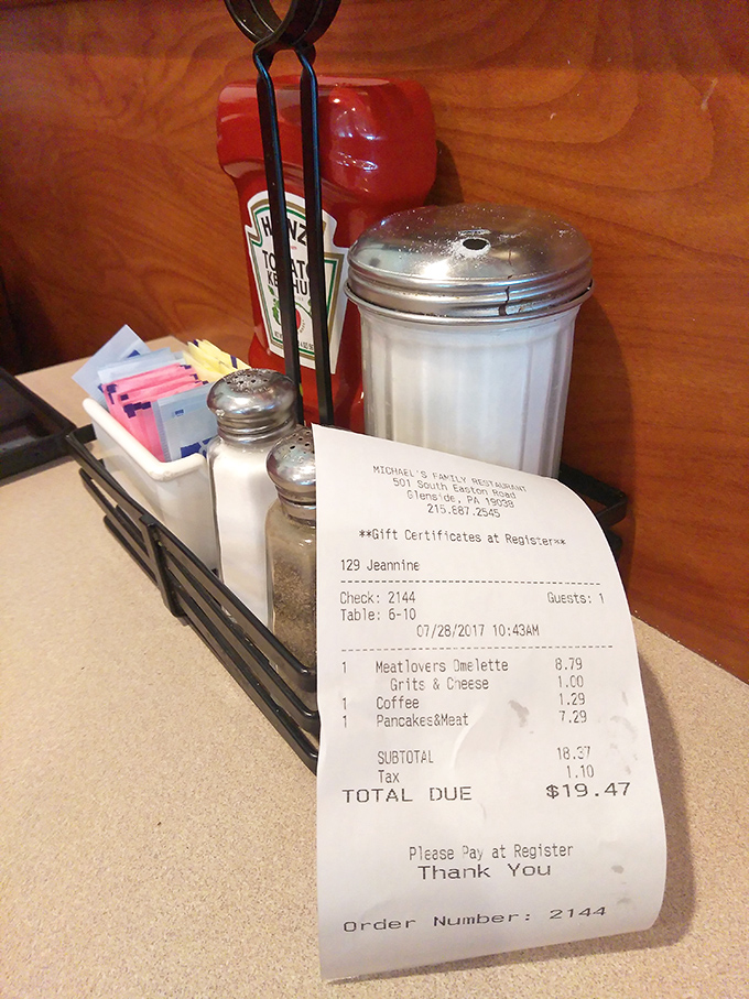 The humble condiment caddy&mdash;unsung hero of the diner experience. Salt, pepper, sugar, and ketchup standing at attention, ready to customize your meal to perfection.