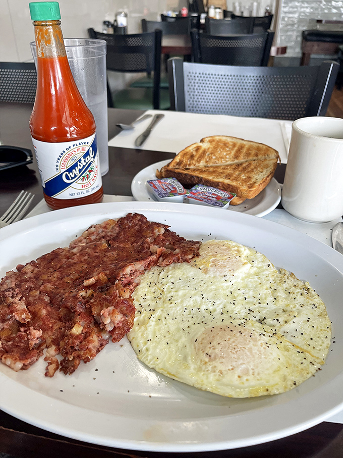 Corned beef hash and eggs&mdash;the breakfast equivalent of a power couple. One bite and you'll understand why morning people exist.