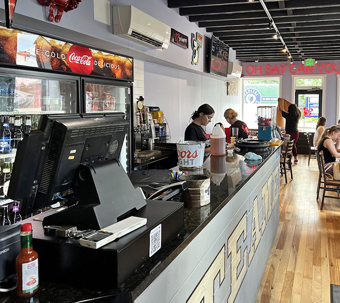 The counter where seafood dreams come true&mdash;simple, efficient, and focused on getting those steamed treasures to your table.