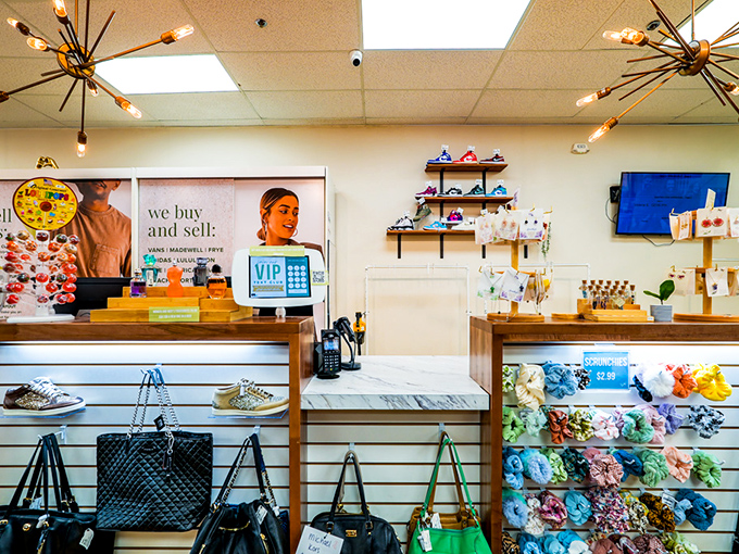 The buy-sell-trade counter, where fashion treasures begin their journey to new homes and new adventures.
