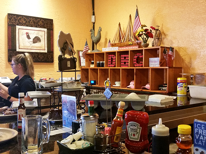 The condiment station&mdash;where ketchup, hot sauce, and maple syrup coexist in peaceful harmony, ready to elevate your breakfast to legendary status.