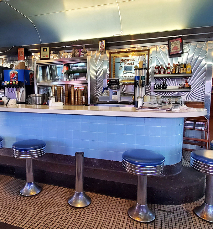 The counter where strangers become regulars and regulars become family. Those blue stools have supported every walk of Maryland life.