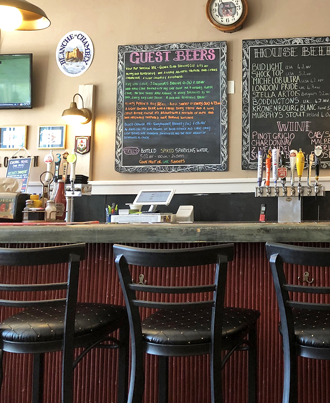 The bar seating invites you to settle in with a pint and make friends with strangers who'll feel like neighbors by your second round.