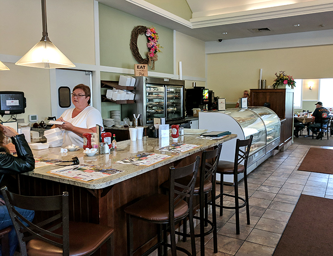 Counter seating for solo adventurers and pie enthusiasts &ndash; because sometimes you need your space to properly appreciate dessert.