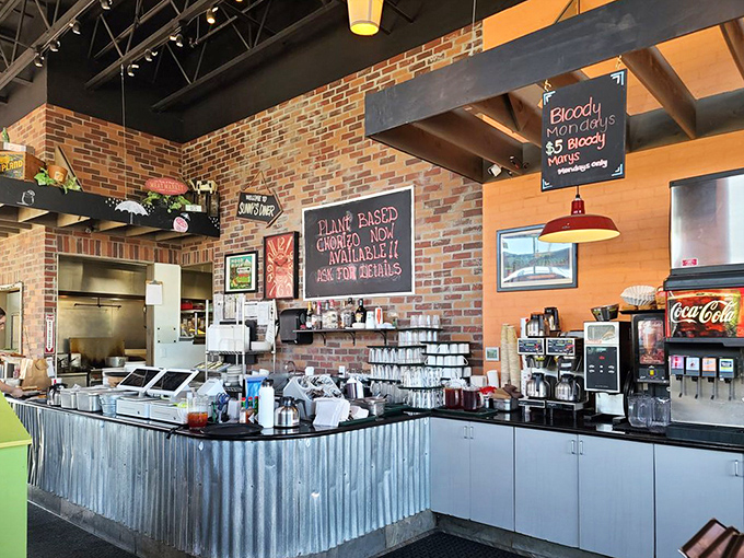Behind this counter, breakfast dreams come true while chalkboard specials tempt you away from your usual order.