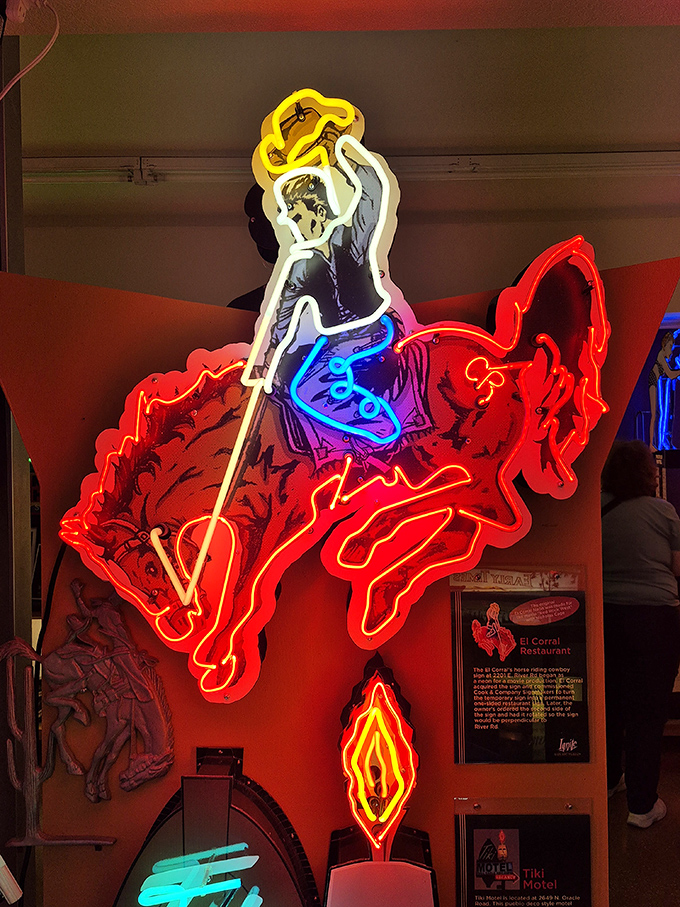 The bucking bronco neon cowboy doesn't just light up the room&mdash;he lassos your attention with a perfect blend of Wild West and electric artistry.