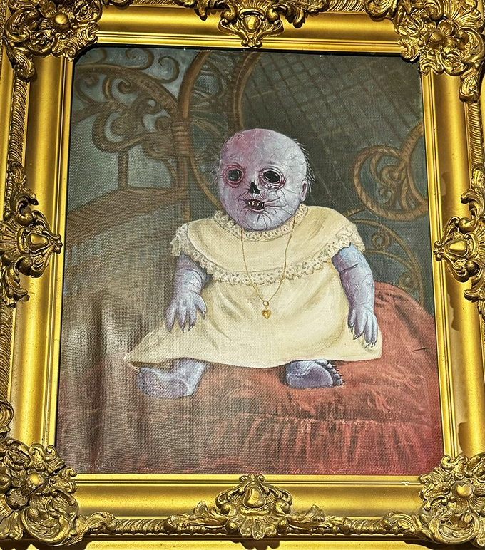Victorian nightmare fuel in a fancy frame. Grandma's attic photos have nothing on this family portrait.