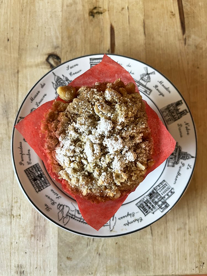 A crumb cake that's more crumb than cake&mdash;exactly as the dessert gods intended. That powdered sugar dusting is pure showmanship.