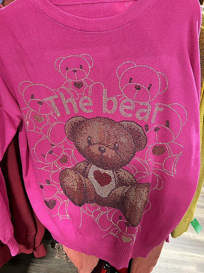 This bedazzled bear sweater is the definition of "so bad it's good"&mdash;the kind of find that becomes your favorite conversation-starting layer.