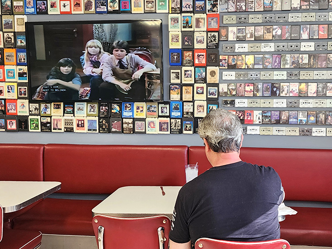 The wall of albums and cassettes spans musical generations. Somewhere between The Beatles and Madonna, there's a soundtrack for everyone's memories.
